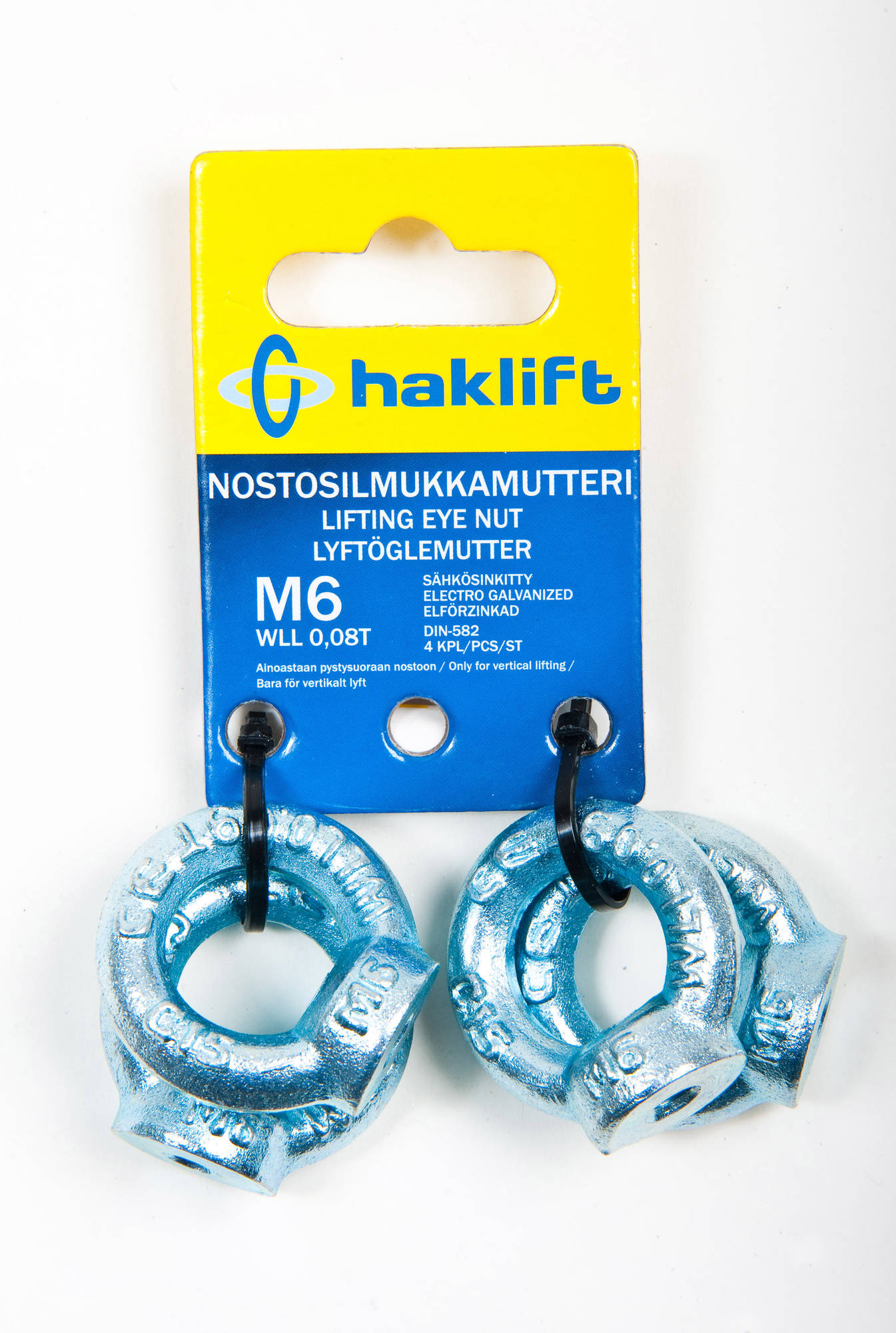 Haklift nostosilmukka mutterilla 6mm 4kpl - Hammer verkkokauppa