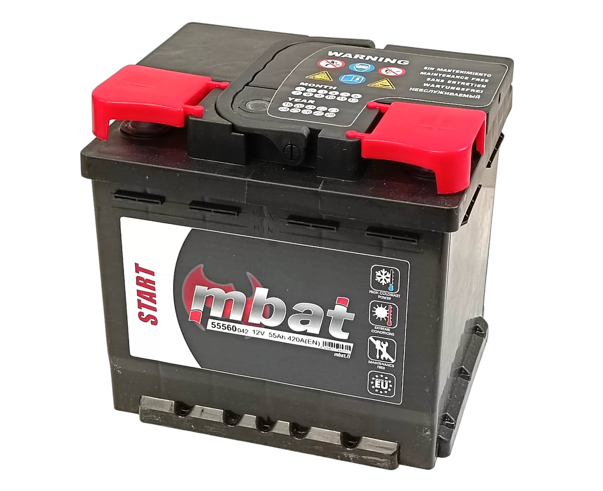 Käynnistysakku/55Ah/420A 207x175x190/B3/- + - Hammer verkkokauppa