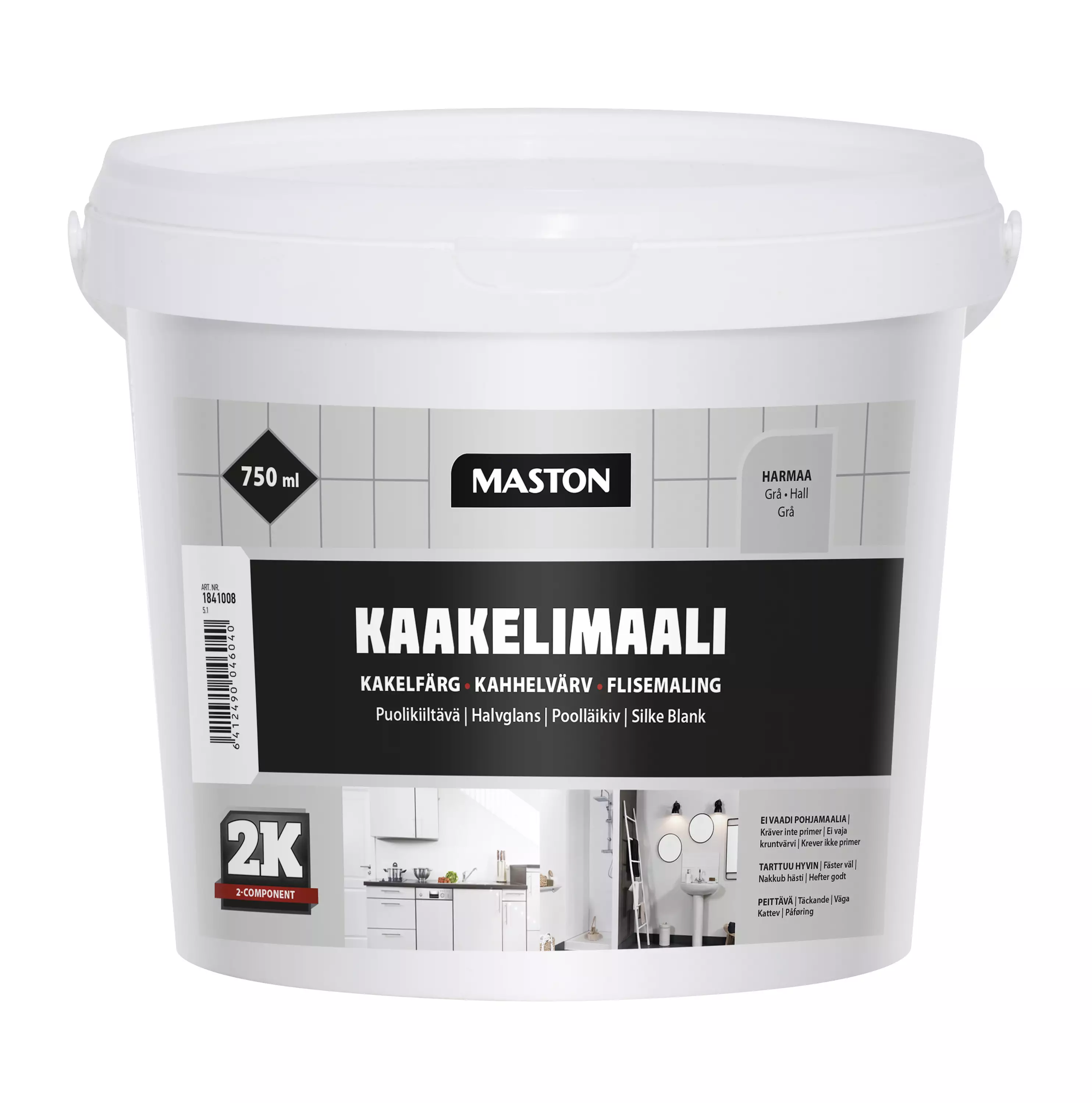 Maston maali 2K Kaakeli Harmaa 750ml - Hammer verkkokauppa