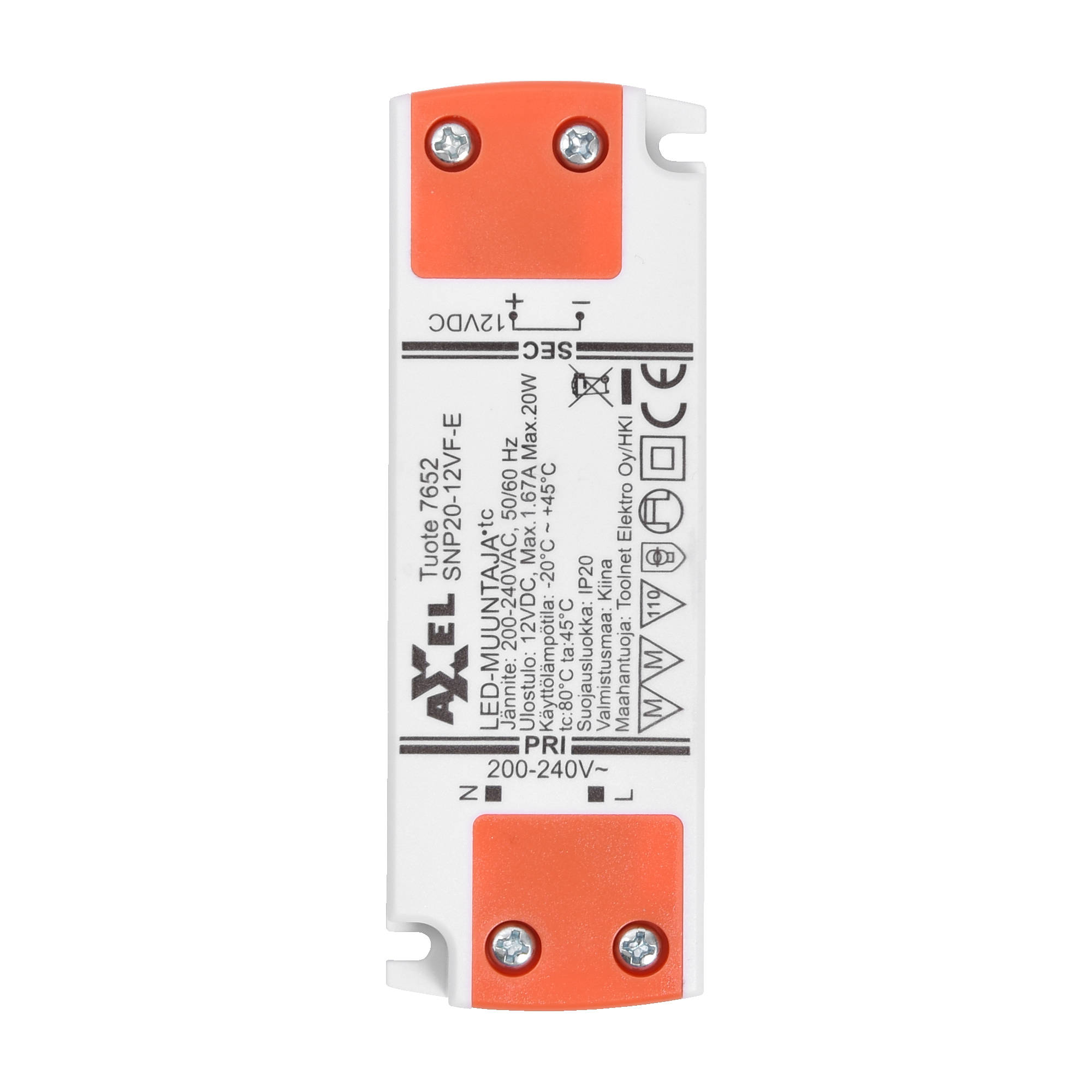 Axxel led muuntaja 220-240v 20w 12vdc - Hammer verkkokauppa