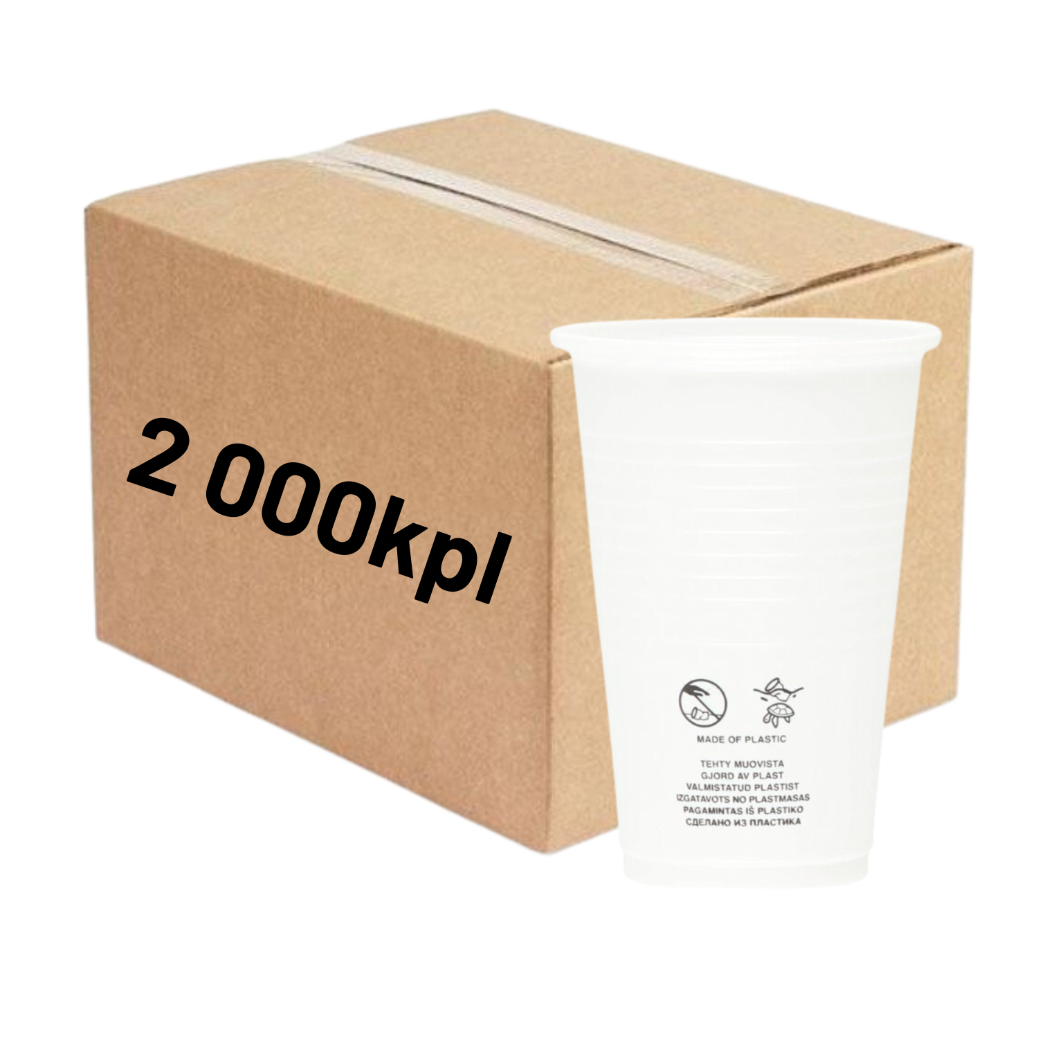 Saana Kertakäyttömuki muovi valkoinen 200ml 2000kpl LTK - Hammer ...